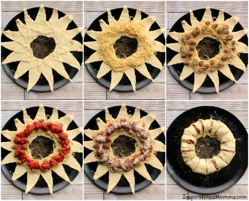 Spaghetti & Meatball Garlic Crescent Ring