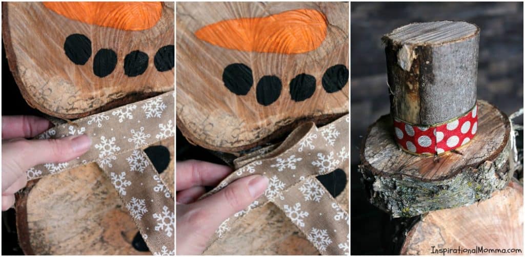 DIY Log Snowman