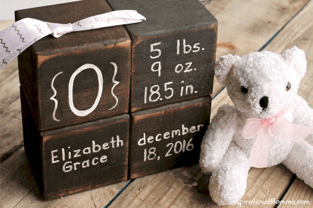 Wooden Keepsake Baby Blocks