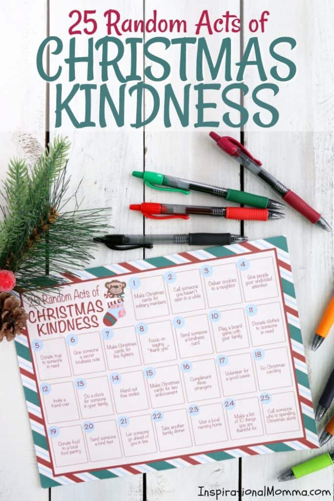 25 Random Acts of Christmas Kindness Calendar Printable - Inspirational ...