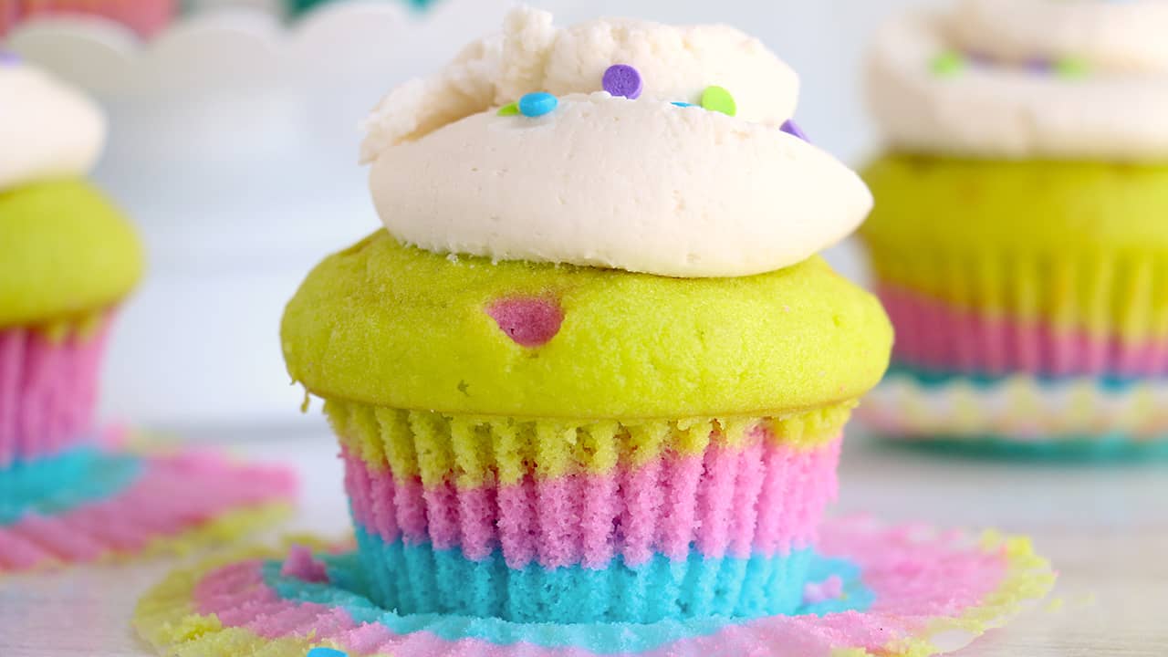 Colorful Layered Cupcakes - Inspirational Momma