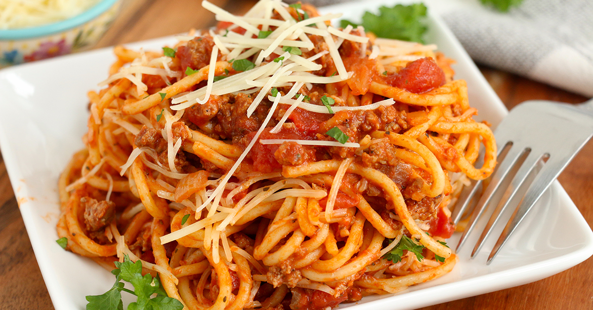 School Cafeteria Spaghetti - Inspirational Momma