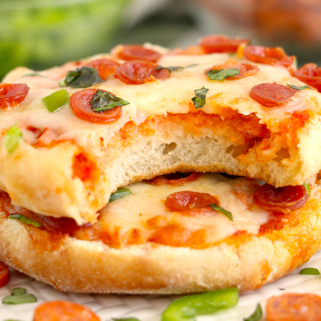 Air Fryer English Muffin Pizzas - Inspirational Momma
