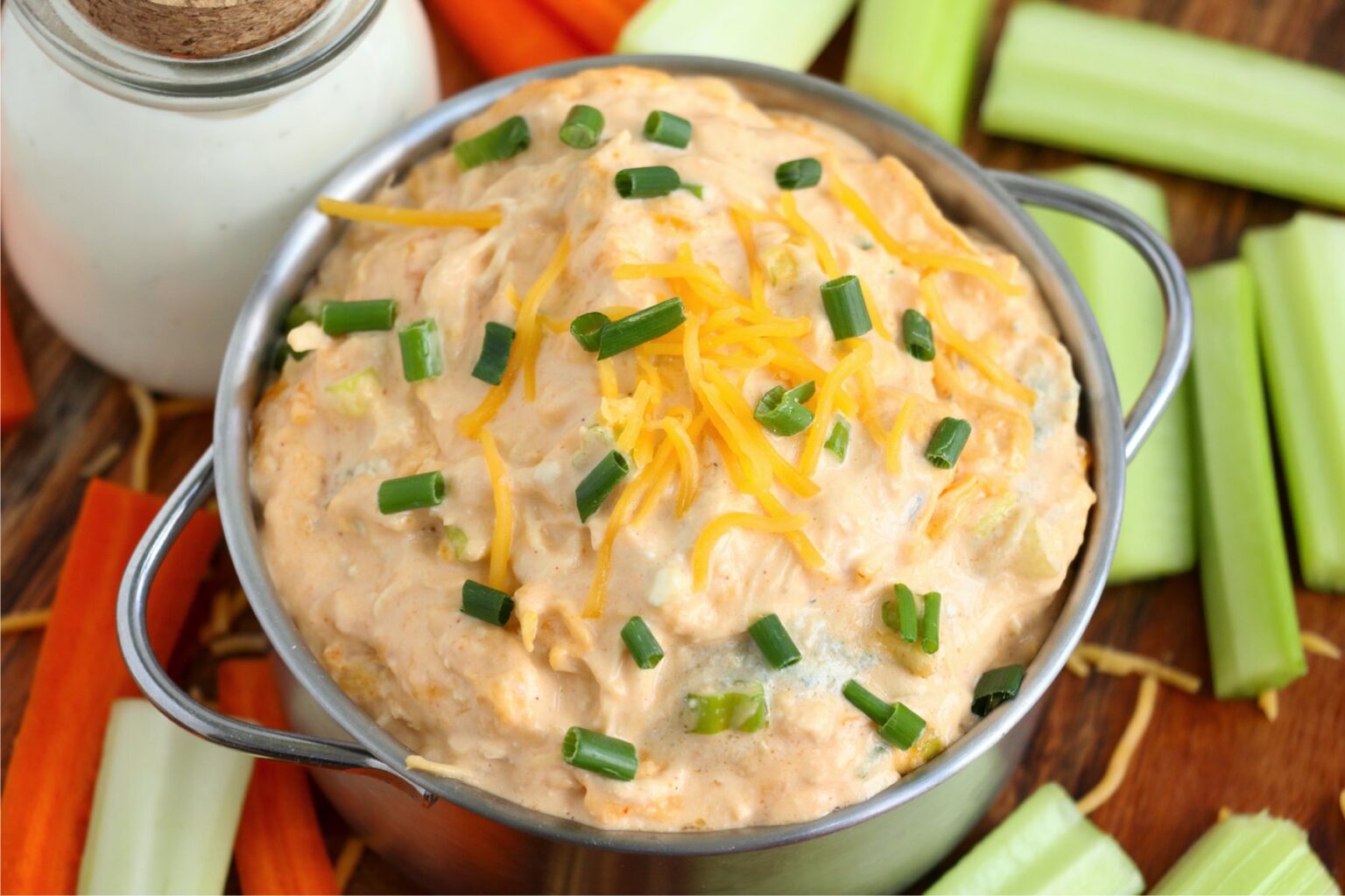 Buffalo Chicken Dip without Cream Cheese - Inspirational Momma