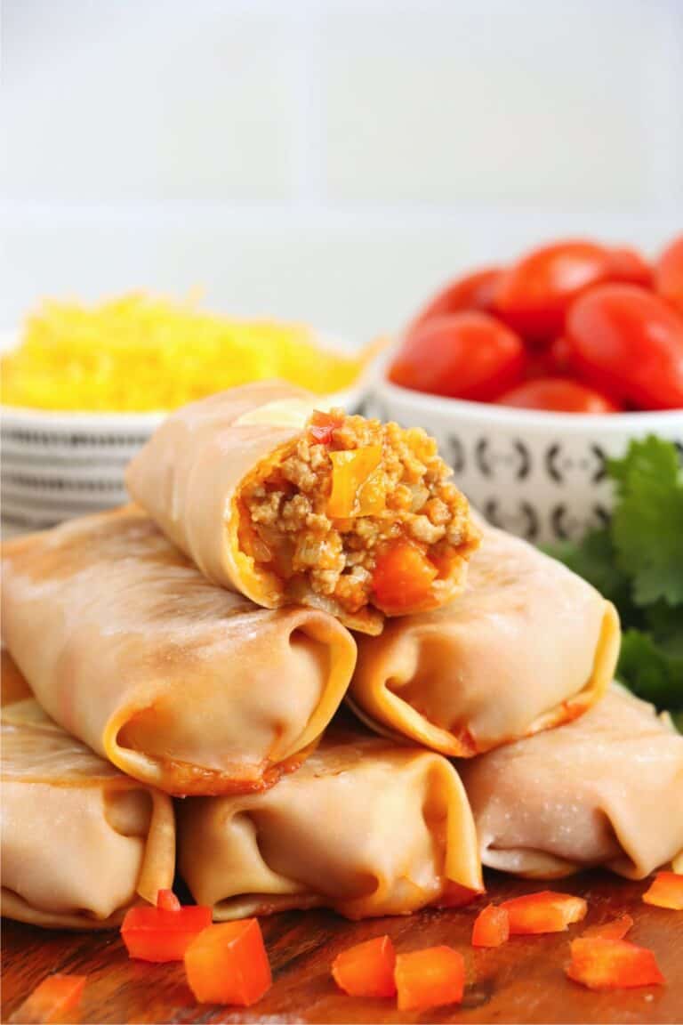 Cheesy Taco Egg Rolls - Inspirational Momma